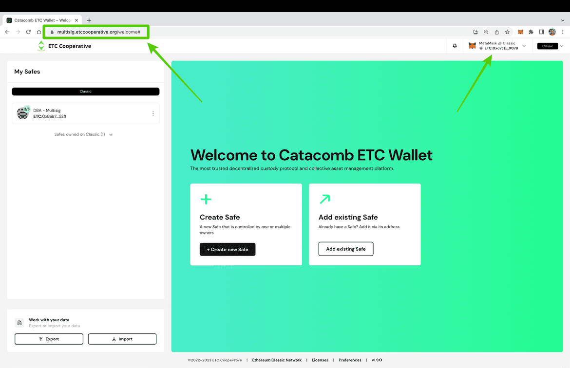 Using an Already Created Catacomb ETC Multisignature Wallet - Ethereum ...